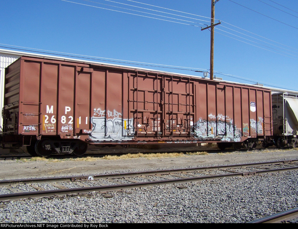 a UP MP MoPac boxcar awaiting its load